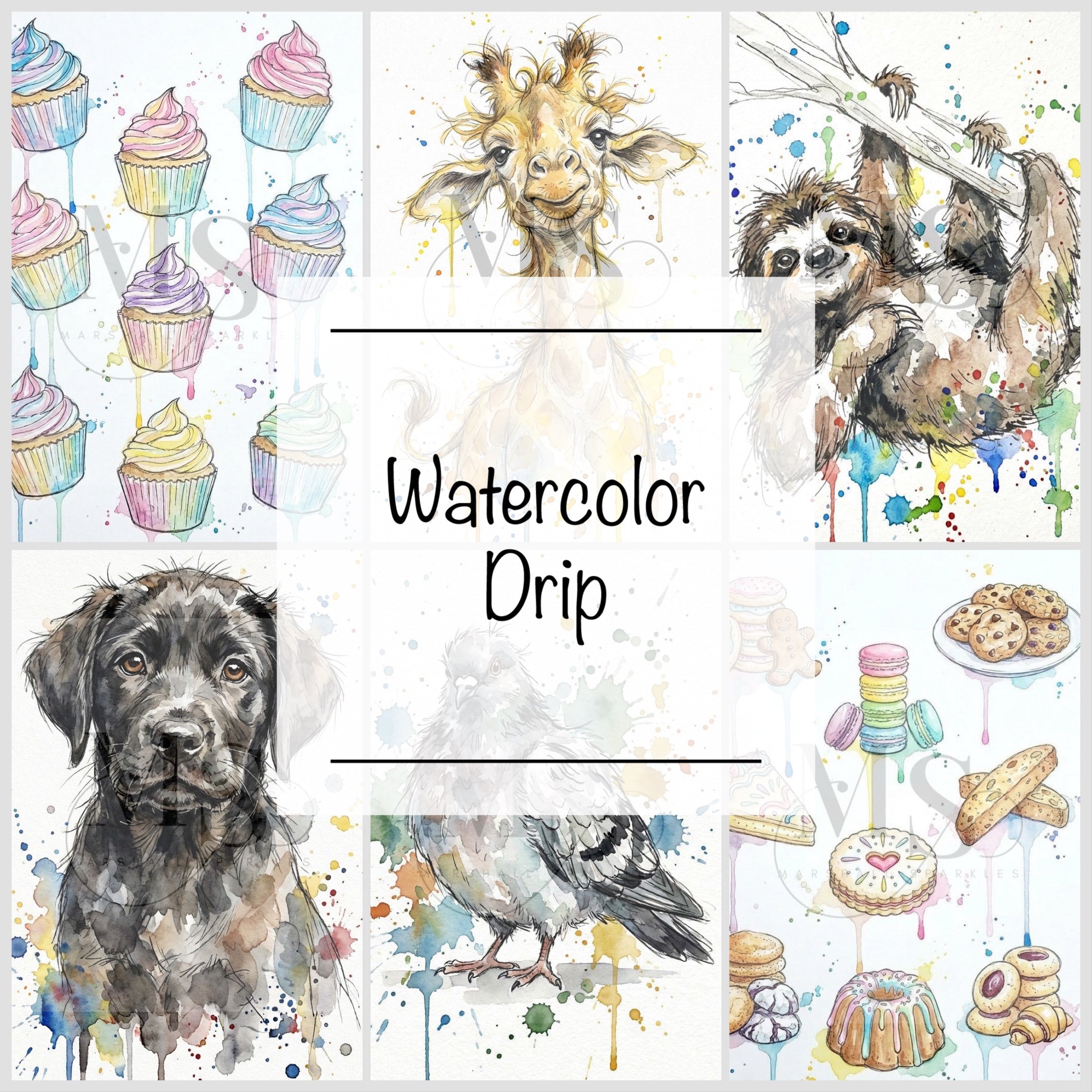 Watercolour Drip – Marshall Sparkles