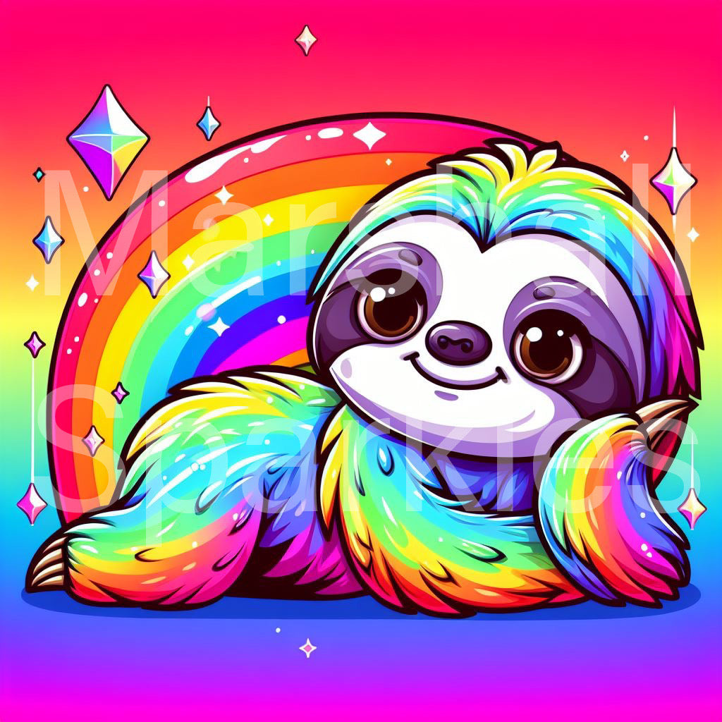 The Crystal Sloth © 40x40 Square FULL CRYSTAL DRILL – Marshall Sparkles