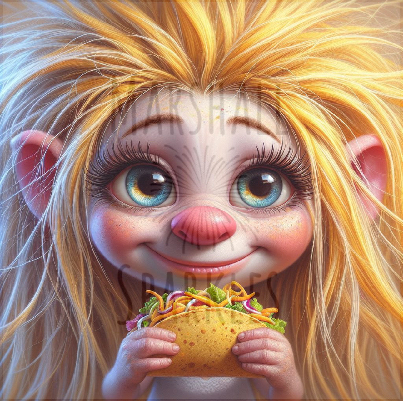 Taco Troll © 40x40 AB Drill – Marshall Sparkles